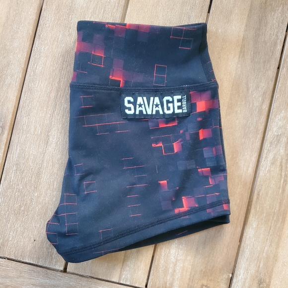 Savage Barbell | Shorts | Savage Black And Red Shorts | Poshmark